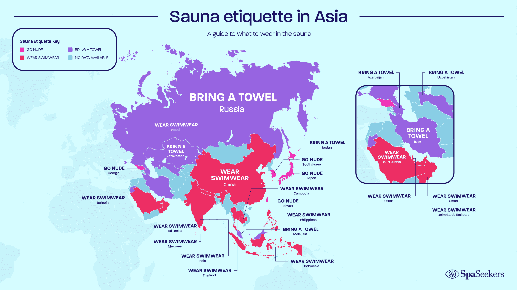New Sauna Global Map of 84 countries reveal what to wear as spa lovers ...